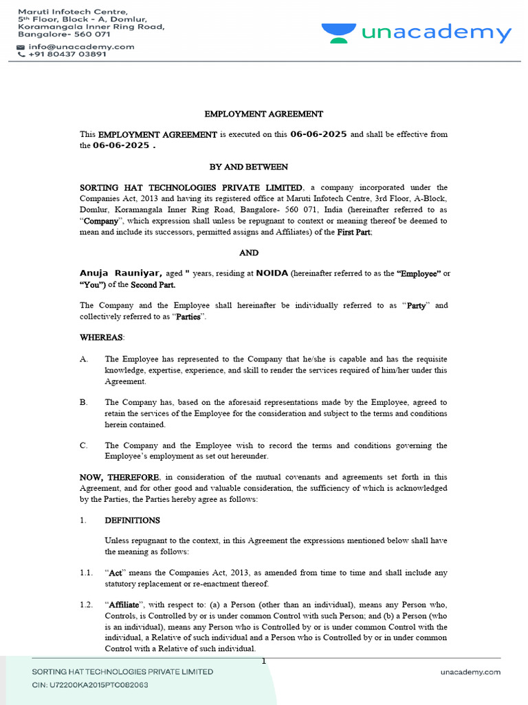 f2bc0c Offer Letter 20250606 193814 | PDF | Arbitration | Employment