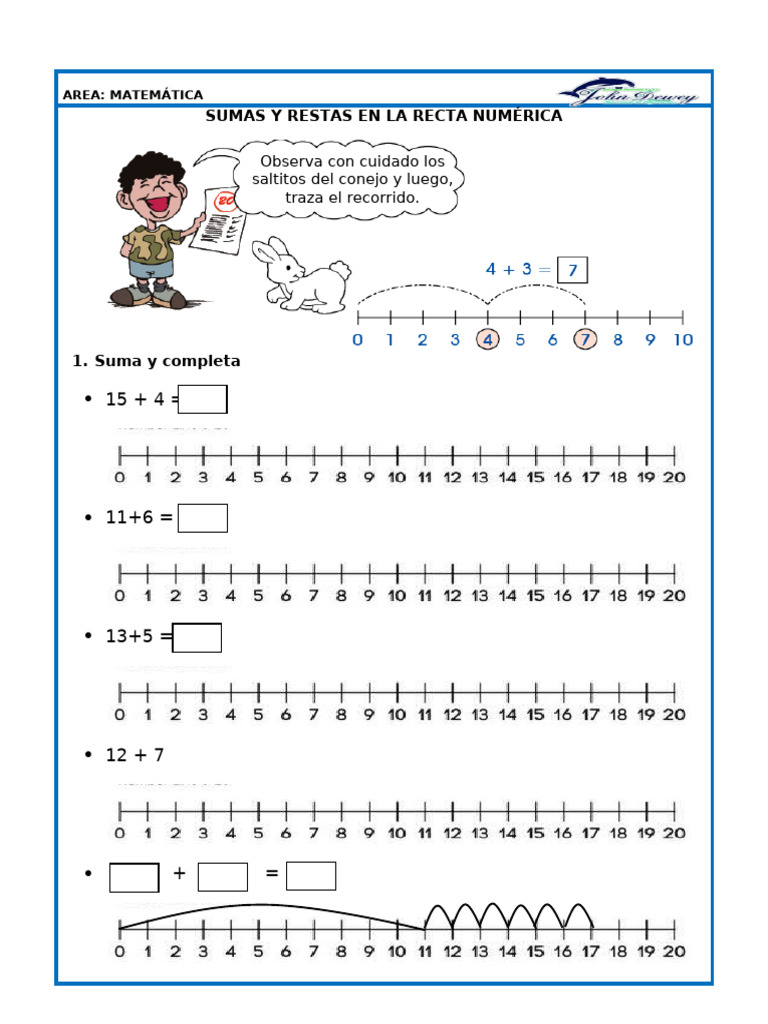 Sumas en Recta Numerica | PDF