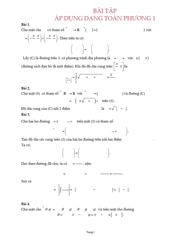 Bai Tap Áp Dung Dang Toan Phuong 1 | PDF