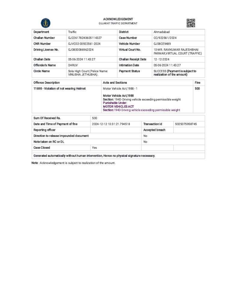 EPay-eCourts Digital Payment | PDF | Criminal Law | Vehicles