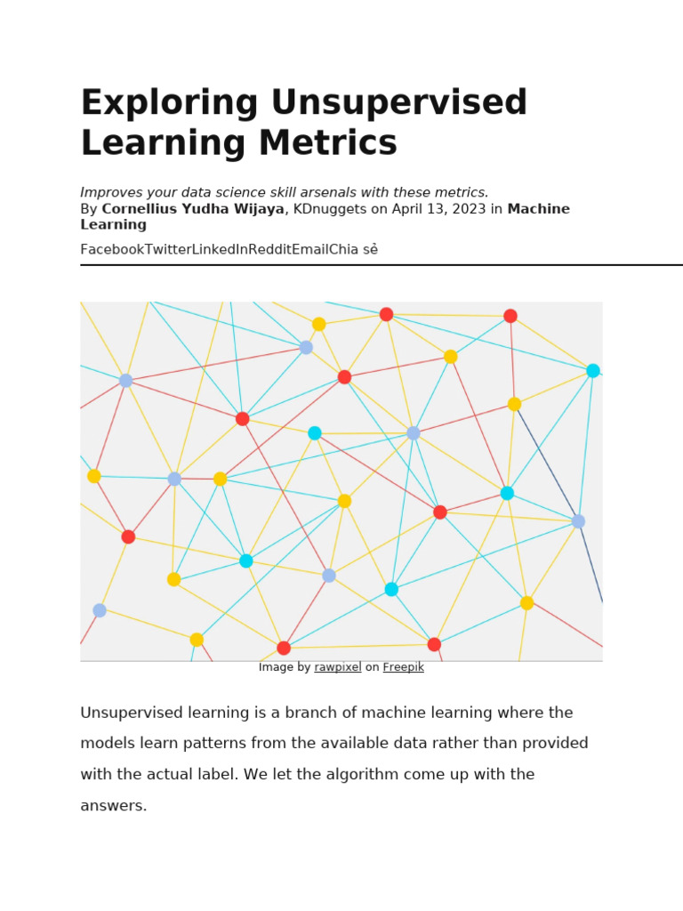 Exploring Unsupervised Learning Metrics | PDF | Cluster Analysis | Machine Learning