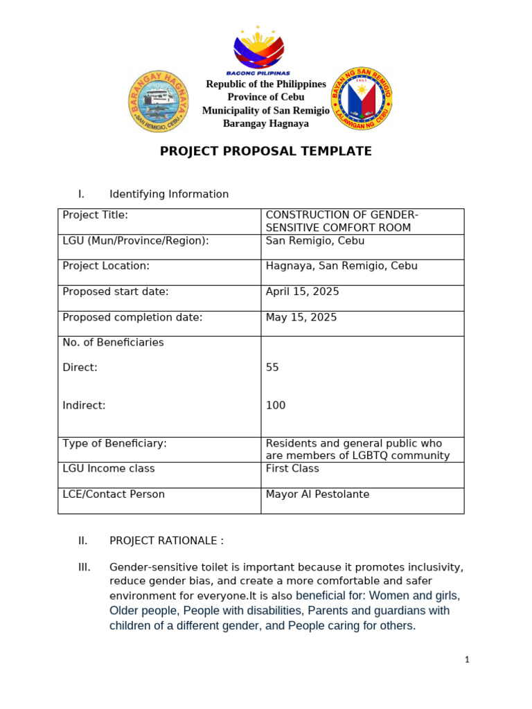 Gad Project Proposal Template | PDF | Social Policy