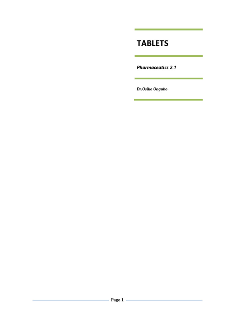 Tablets Everything in One | PDF | Tablet (Pharmacy) | Pharmaceutical ...