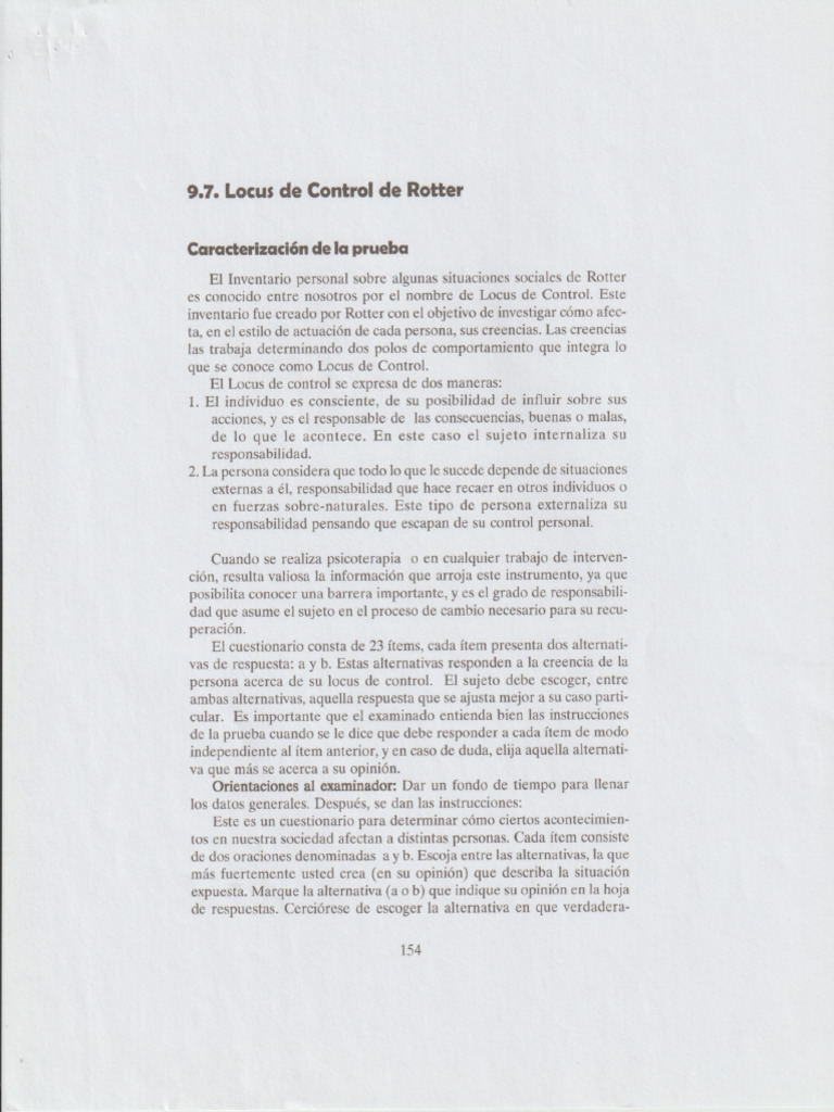 6 Locus de Control de Rotter | PDF