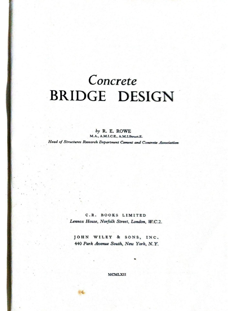 Rowe Concrete Bridge Design | PDF