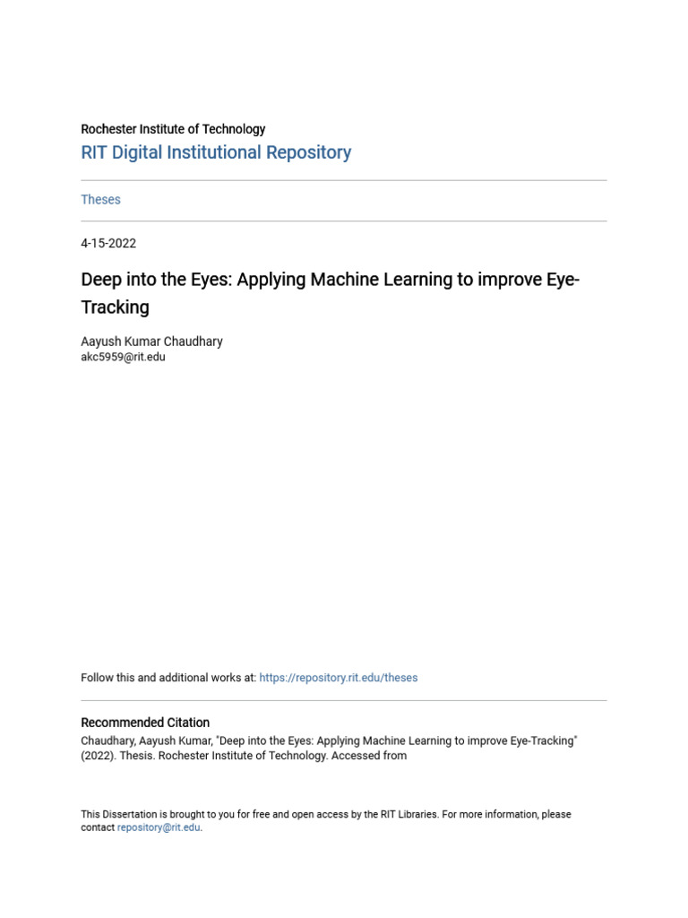 Deep Into The Eyes - Applying Machine Learning To Improve Eye-Trac ...