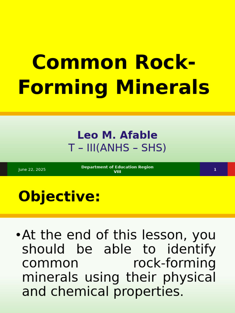 Common Rock-Forming Minerals Overview | PDF | Minerals | Metals