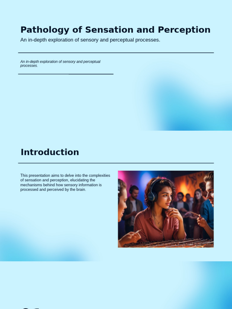 Pathology of Sensation and Perception | PDF | Perception | Stimulus (Physiology)