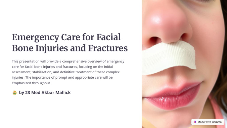 Emergency Care For Facial Bone Injuries and Fractures | PDF