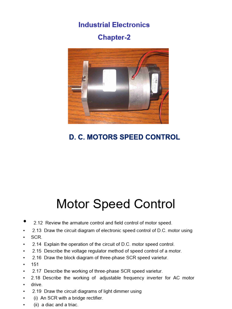 IE Chap 2 - DC Motor Speed Control | PDF | Electric Motor | Rectifier