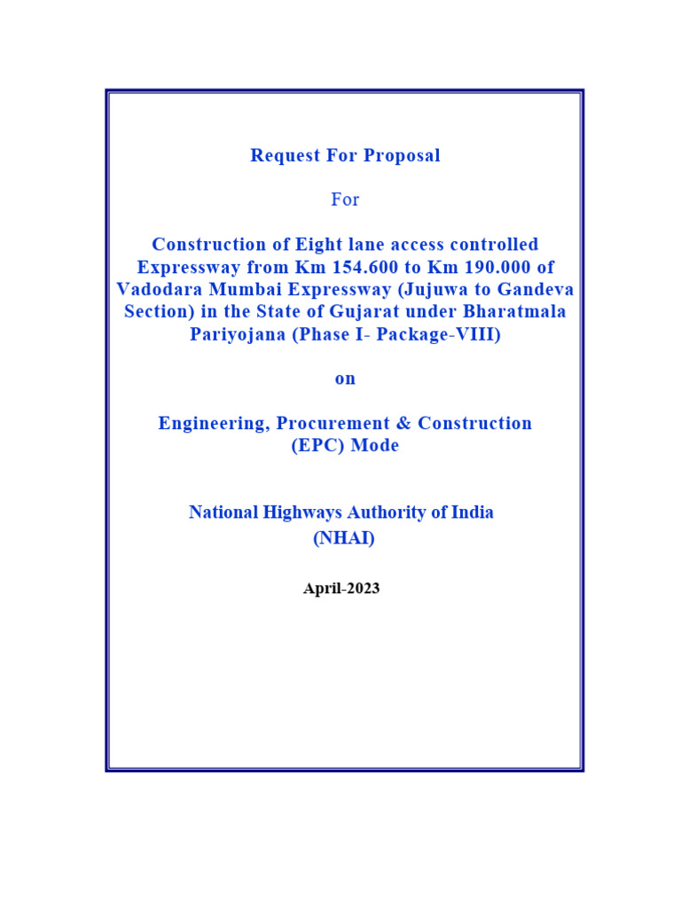 RFP - Vme PKG 8 - Epc Mode | PDF | Request For Proposal | Cheque