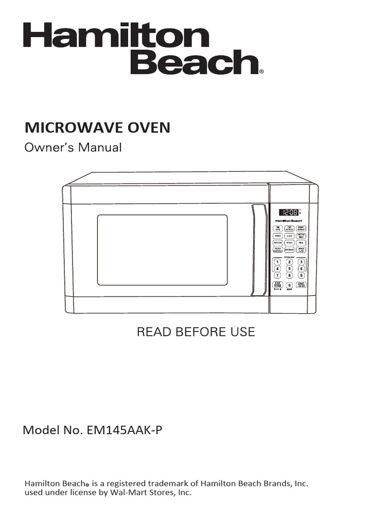 Hamilton Beeach Microwave Manual | PDF | Implied Warranty