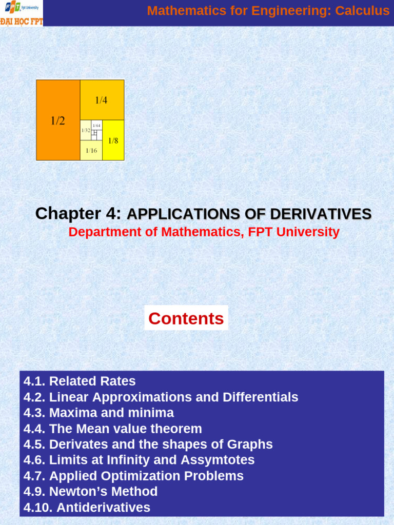 Applications of Derivatives in Calculus | PDF | Derivative ...