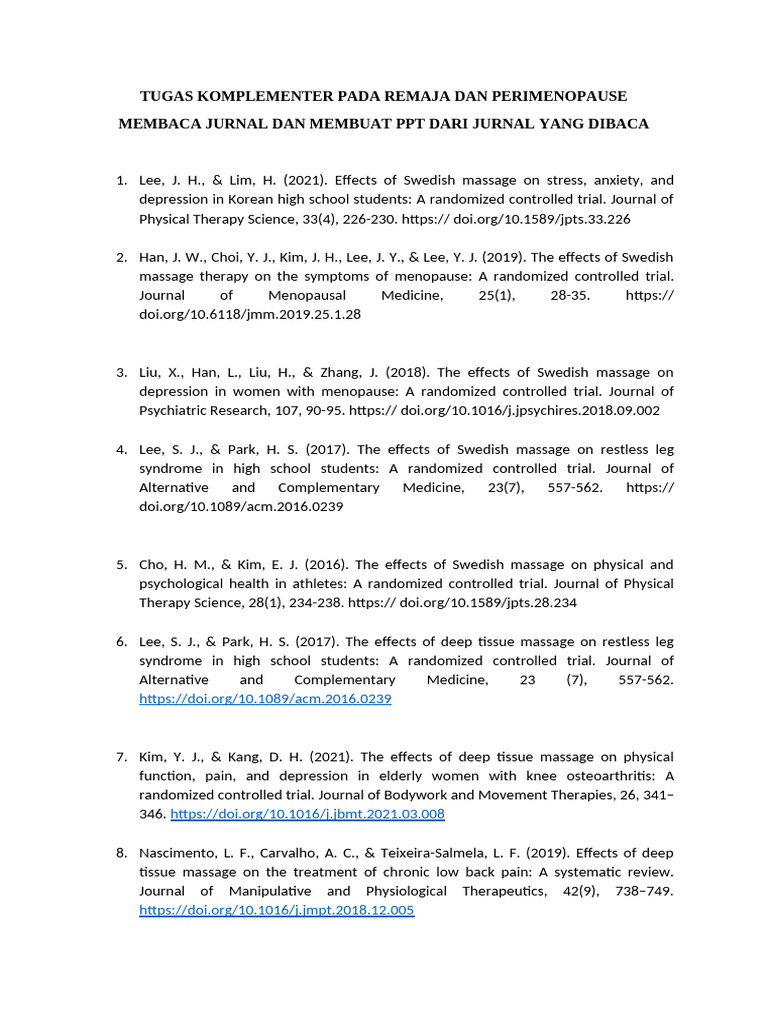 Tugas Individu Komplementer Pada Remaja Dan Perimenopause Berdasarkan ...