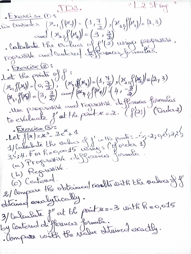 Solution TD3 - Dérivation Et Intégration | PDF