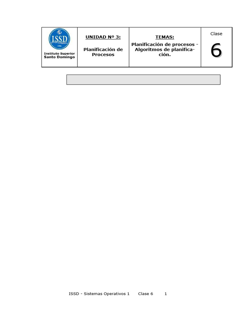 SO1 Clase6 | PDF | Proceso (Computación) | Unidad Central de procesamiento