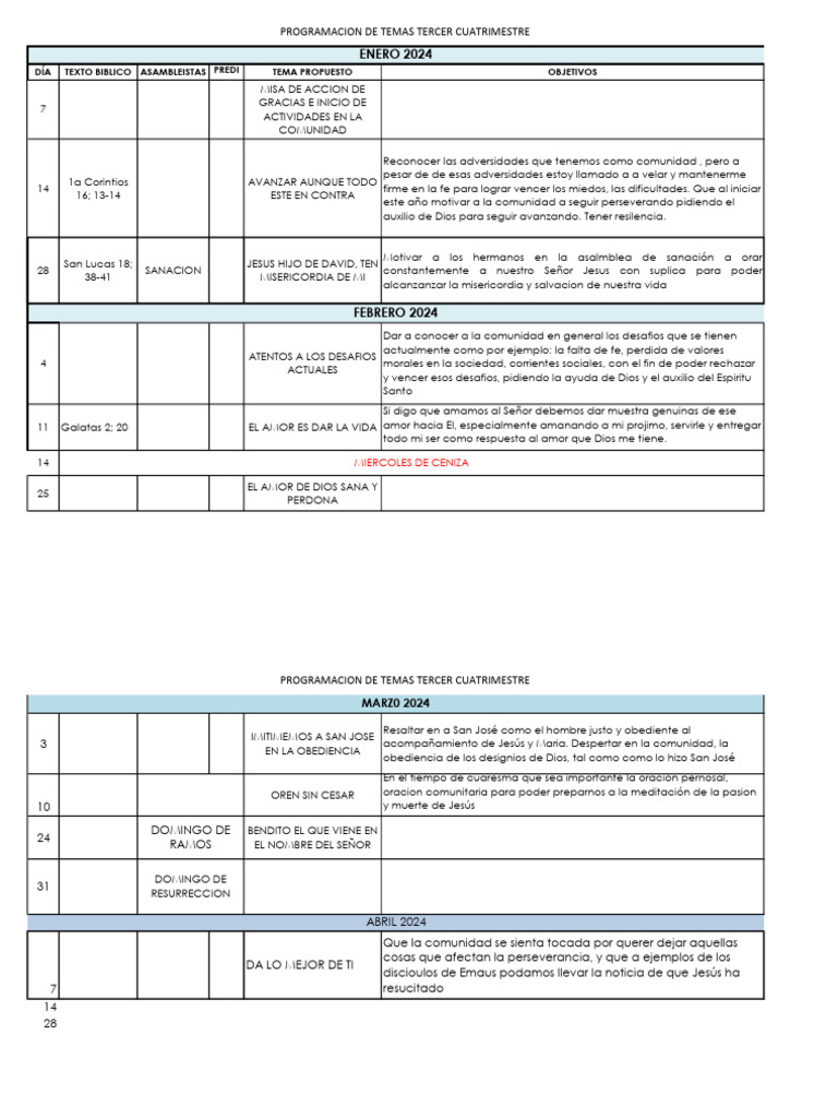 Propuestas de Temas 1 Cuatrimestre 2024 | PDF | Oración | Jesús