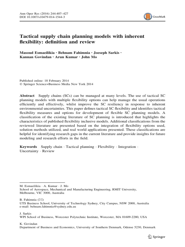 SEMANA 4 Tactical Supply Chain Planning Models | PDF | Linear Programming | Logistics