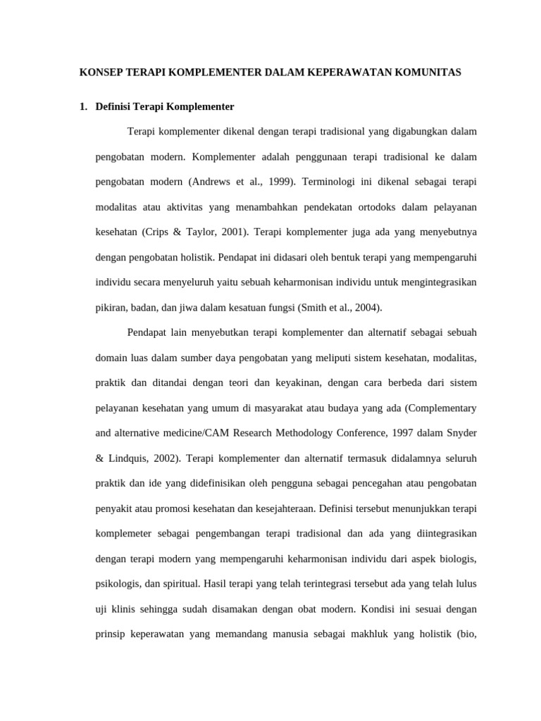 Abdi Oktiya - Konsep Terapi Komplementer Dalam Keperawatan Komunitas | PDF