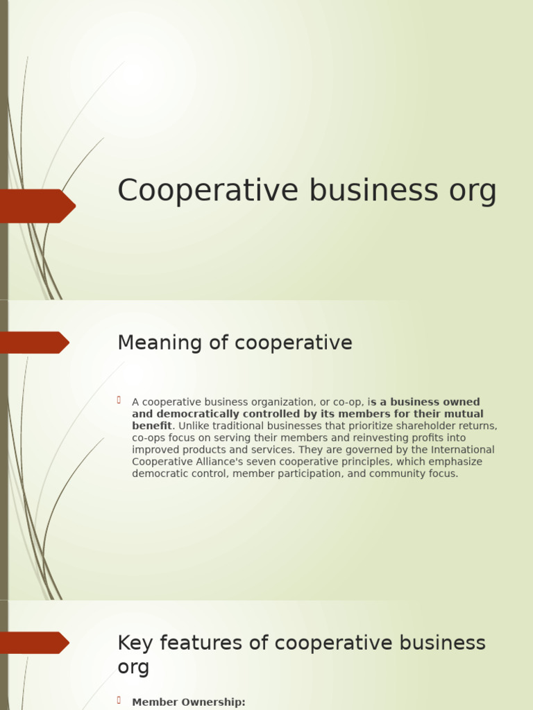 Cooperative Business Org New | PDF | Cooperative | Private Sector