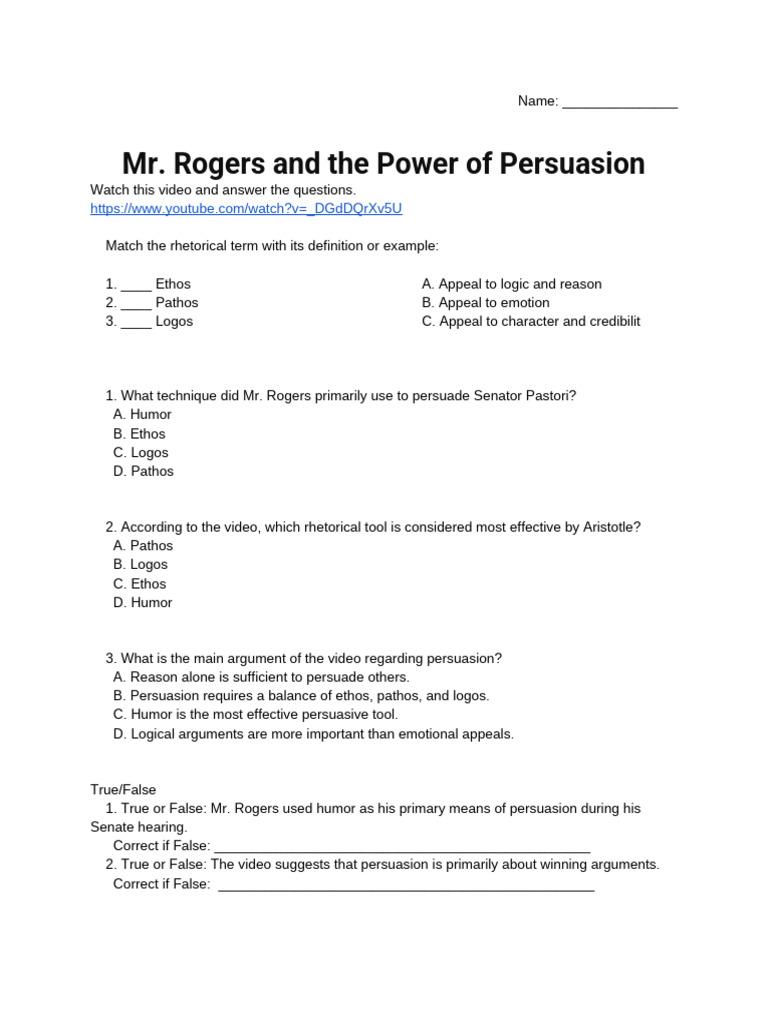 Mr. Rogers and The Power of Persuasion | PDF