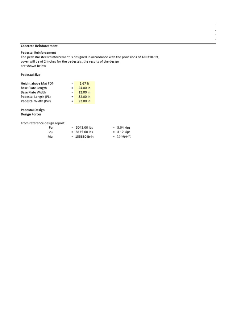 ACI 318-19 Pedestal Design Guide | PDF | Column | Civil Engineering