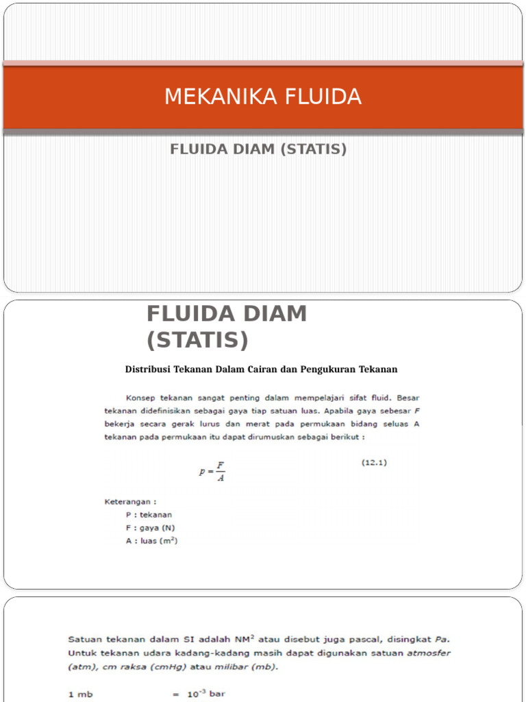 Mekanika Fluida Dasar | PDF