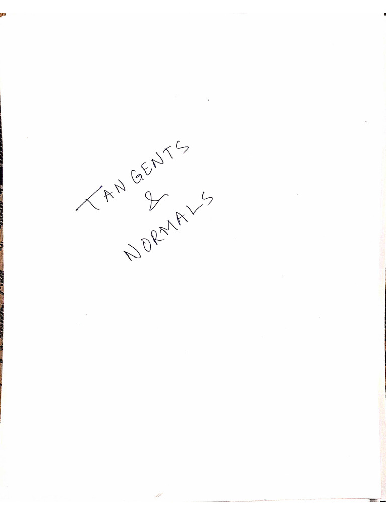 Tangent and Normals Math CU 1st Sem | PDF
