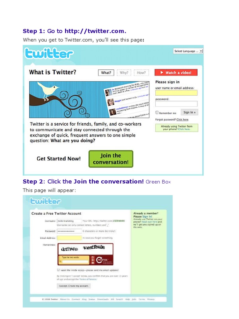 Twitter - Open An Account | PDF | Career & Growth