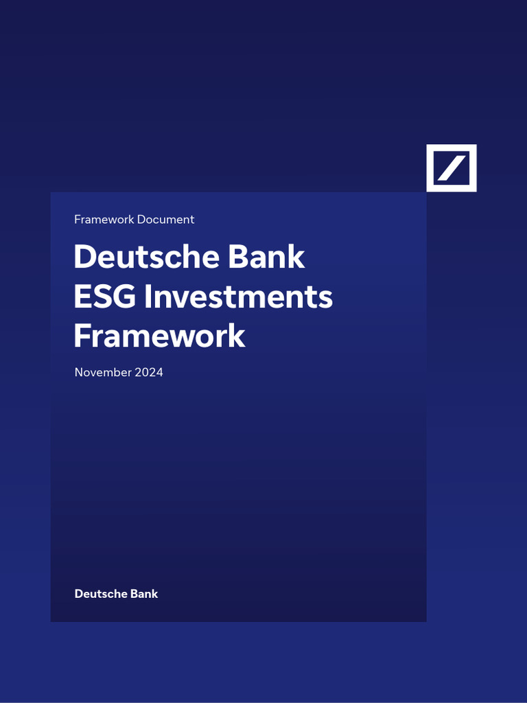 Deutsche-Bank-ESG-Investments-Framework | PDF | Exchange Traded Fund ...