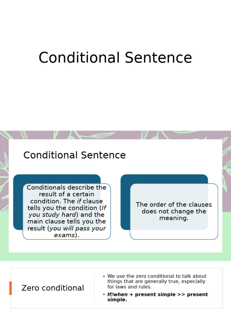 Conditional Sentence | PDF