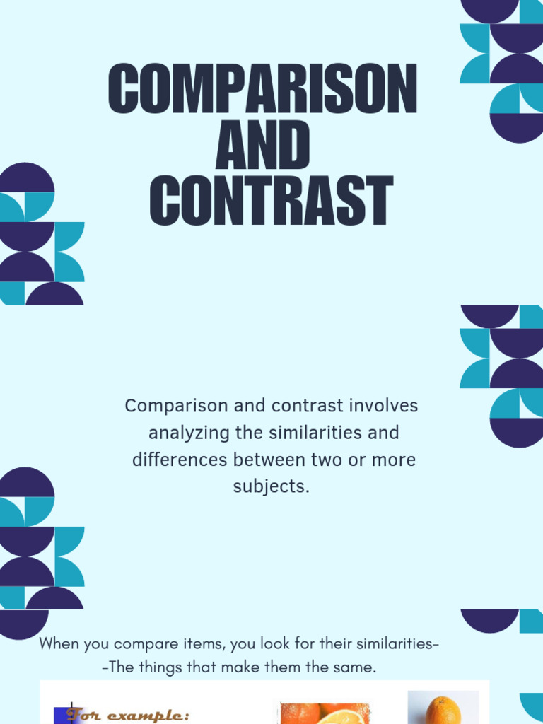 Compare and Contrast 1 | PDF