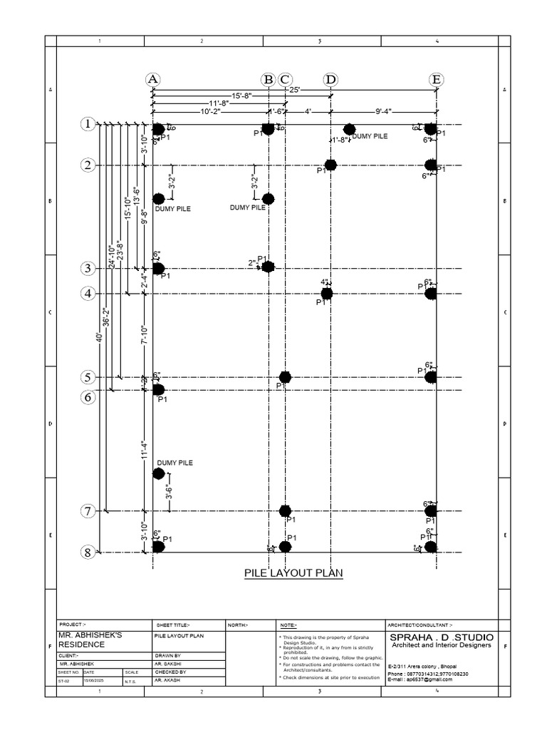 Pile Layout Plan for Residence | PDF