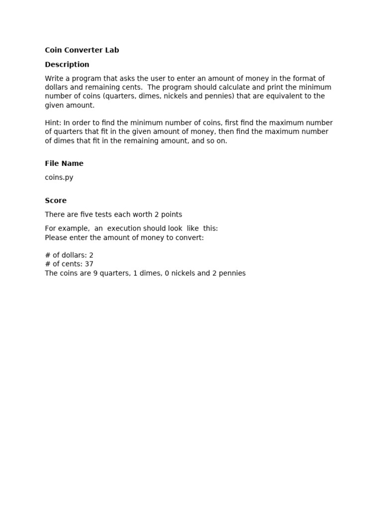 Coin Conversion Program Guide | PDF