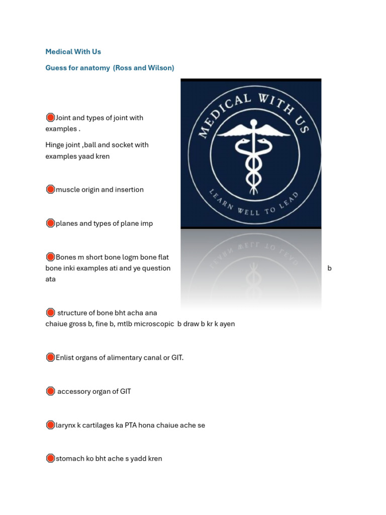 Anatomy Study Guide Overview | PDF | Heart | Artery