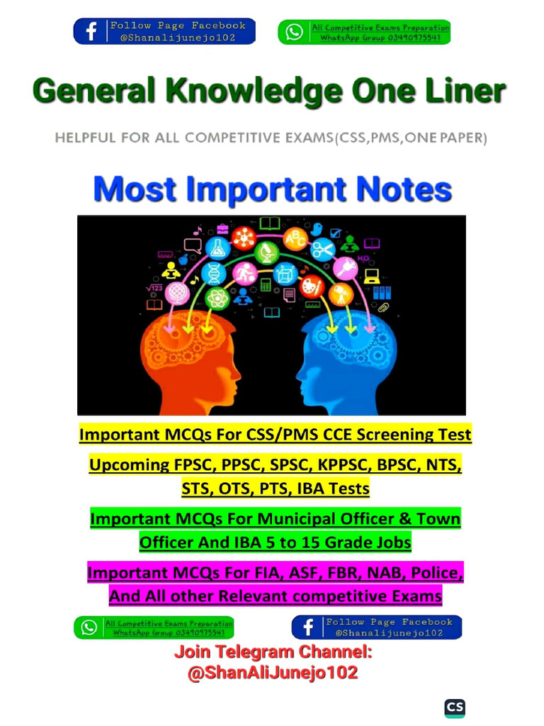 General Knowledge One Liner Notes | PDF