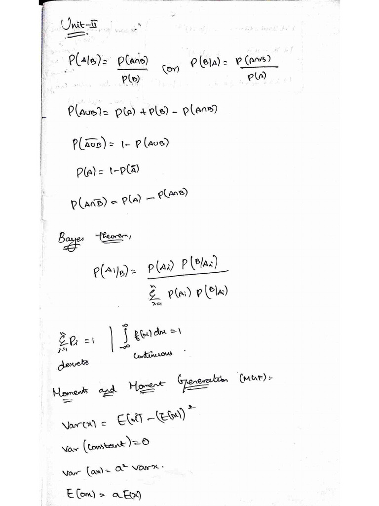 Unit II Formulas | PDF