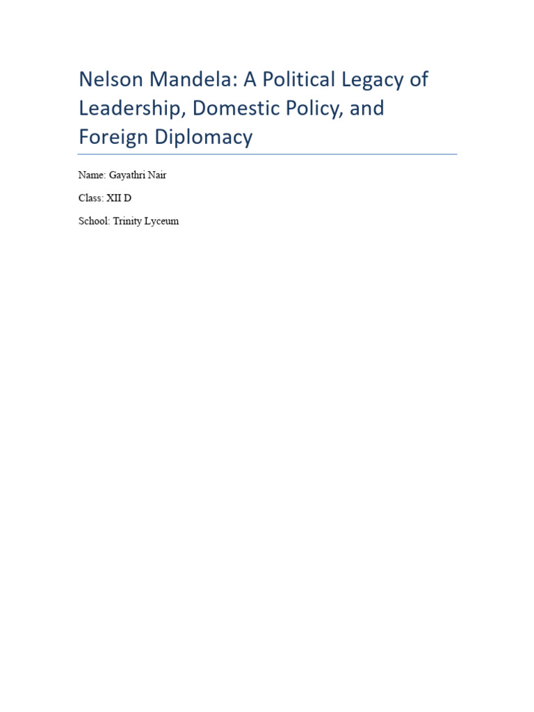 Mandela's Political Legacy Explored | PDF | Nelson Mandela | African ...