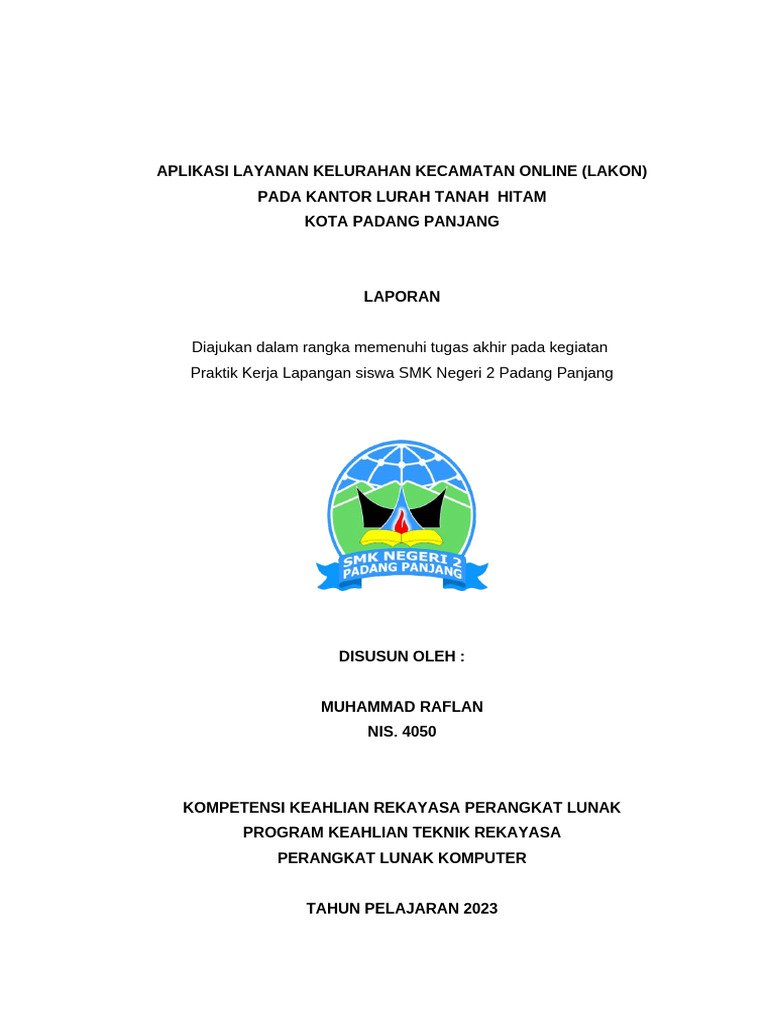 Laporan Muhammad Raflan RPL 1 | PDF