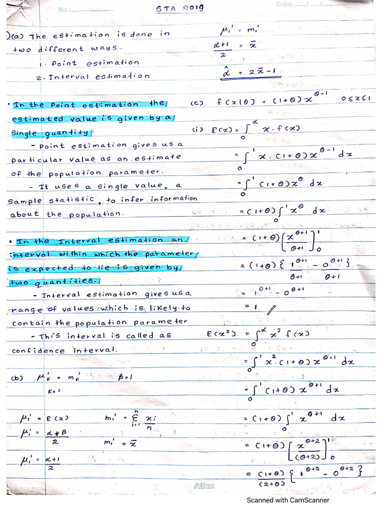 STA1213 2019 Past Paper Answer | PDF