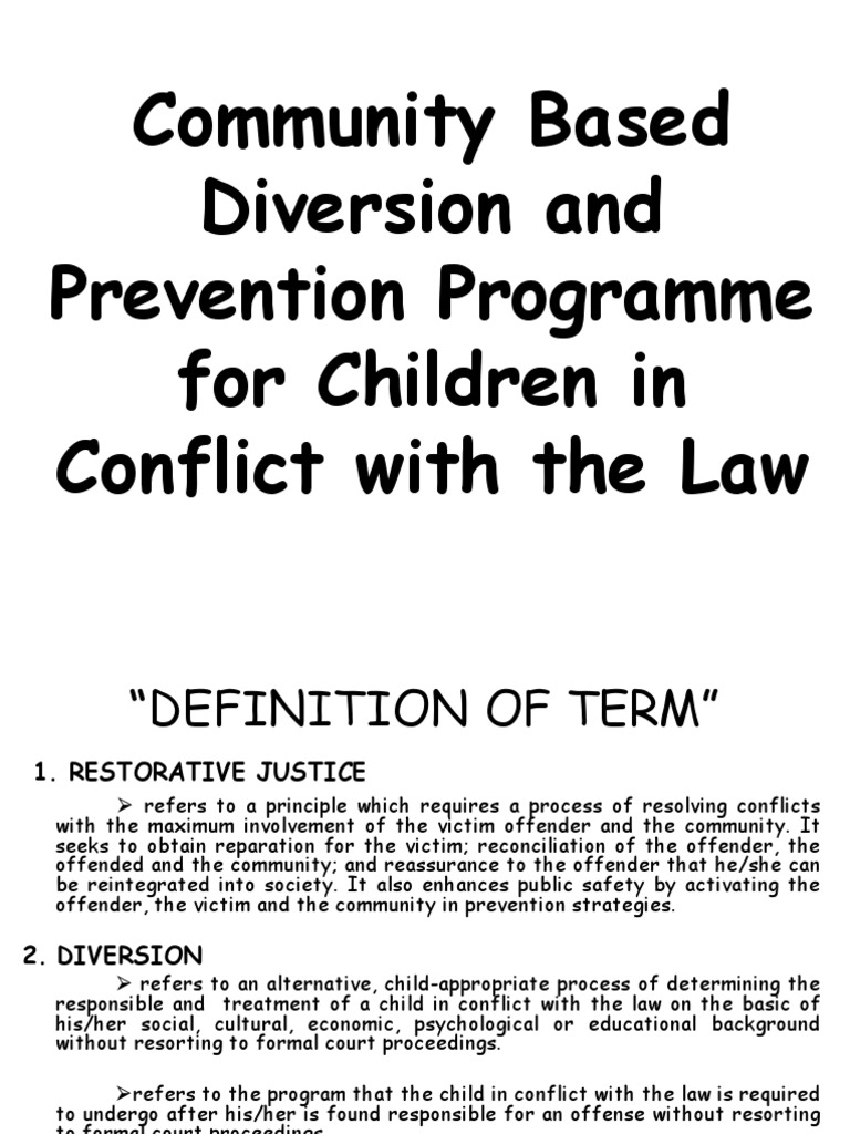 Community Based Diversion and Prevention Programme for Children ...