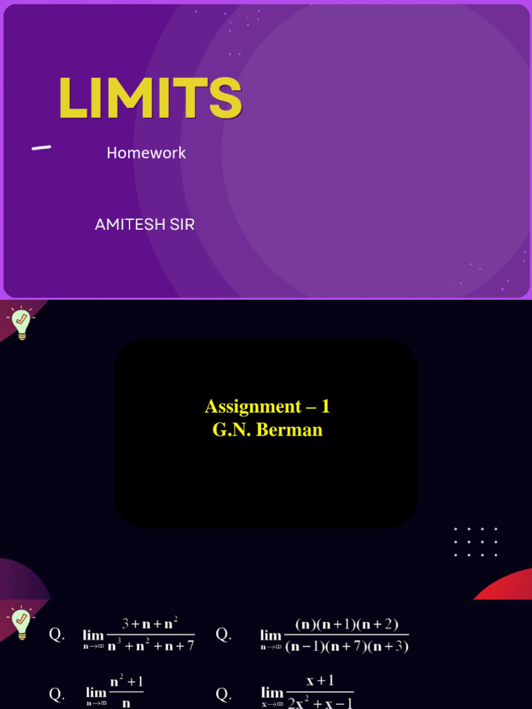Limits Homework | PDF