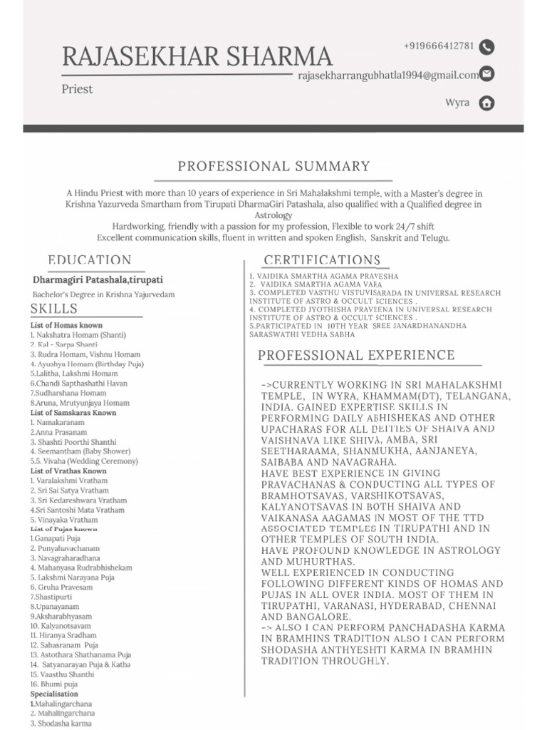 Rangubhatla Rajasekhar CV (1) | PDF