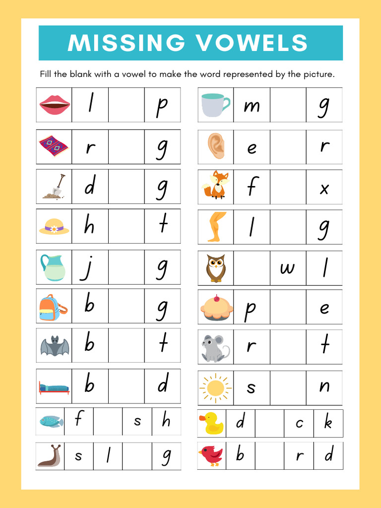 Vowel Worksheet | PDF