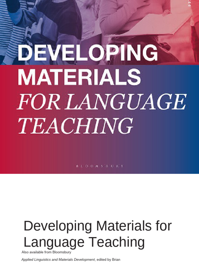 Bản Sao Của Developing Materials for Language Teaching (Brian Tomlinson) | PDF | English As A ...
