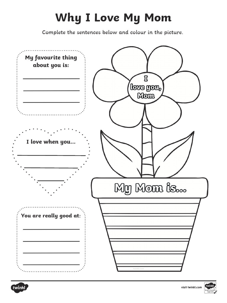 Ku Ece 1676982303 Why I Love My Mom Mothers Day Worksheet Ver 1 | PDF