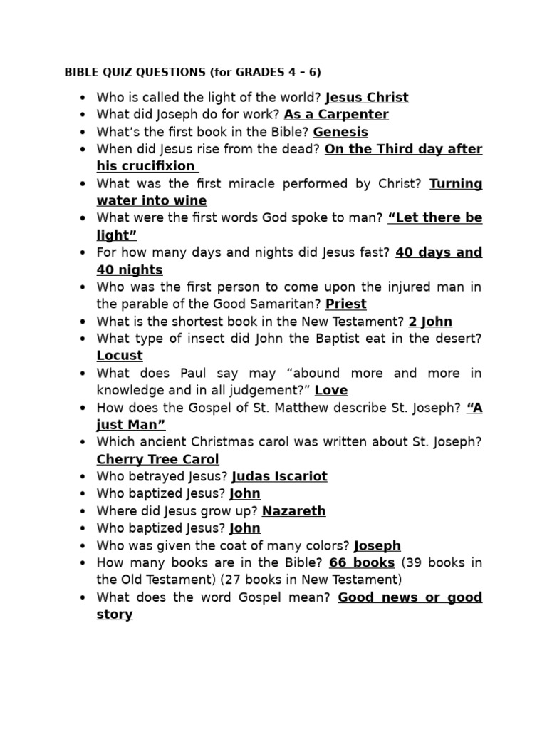 All Questions NO ANSWER For Grades 4 6 | PDF