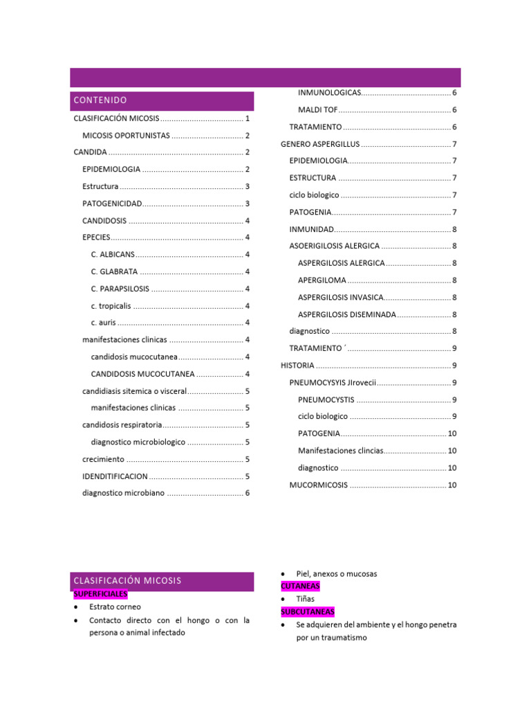 Micosis Oportunistas | PDF | Especialidades Medicas | Inmunología