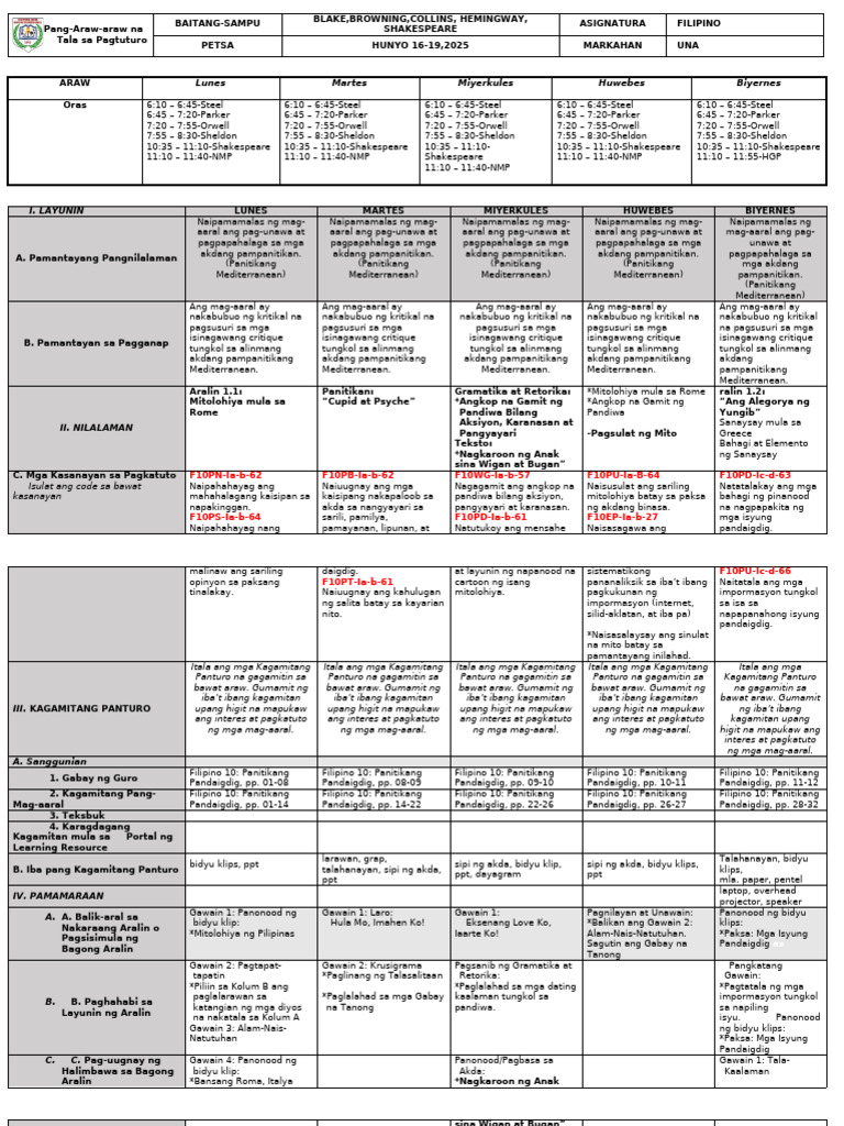 1st Quarter Week 1 | PDF