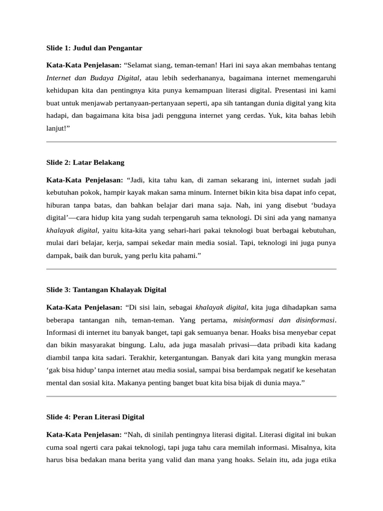 Penjelasan Presentasi Krisna Candra | PDF